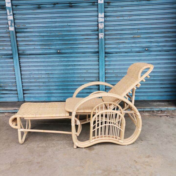Lazy Rattan Arm Chair Kerusi Malas Rotan Berbaring w headrest recliner ...