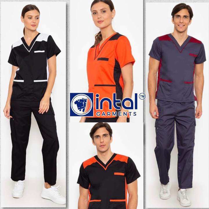 INTAL SCRUBSUIT 09 CARGO 6-Pocket Pants Premium Quality V-Neck Unisex ...