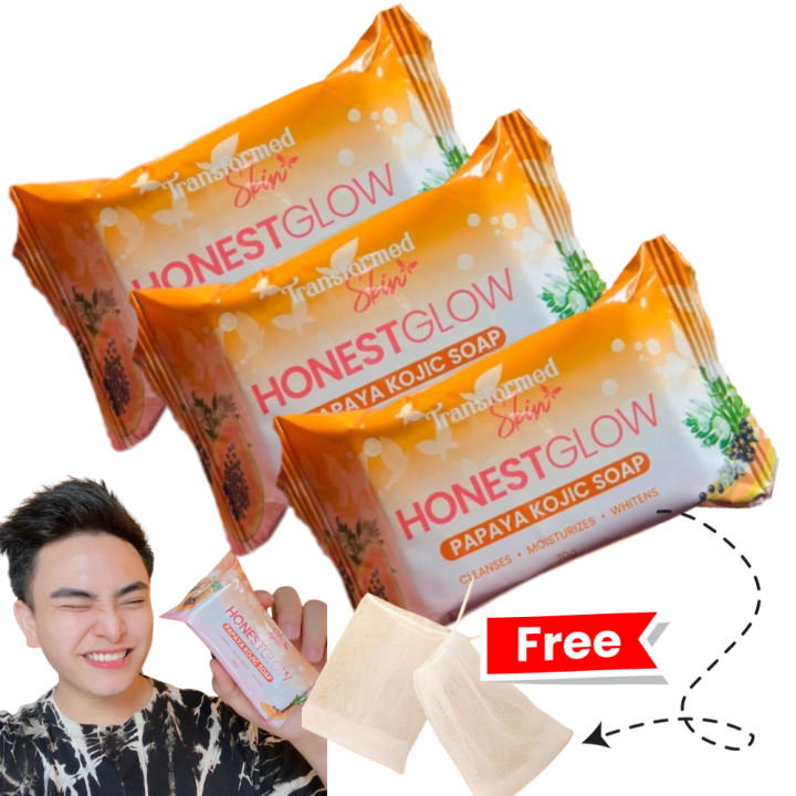 3 for 100 Honest Glow Papaya Kojic Whitening Soap 70grams | Lazada PH