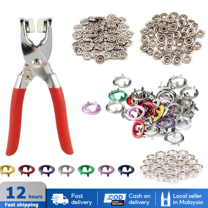 100 Sets 10 Colors Button Plier Tool Metal Snap Button Plier Set Machine | Lazada