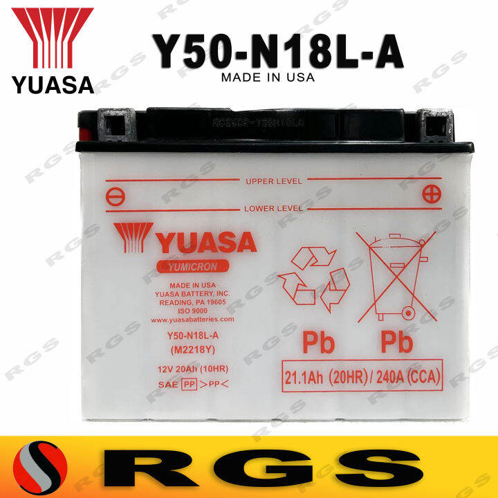 Yuasa Y50-N18L-A Made in USA without battery solution (acid) | Lazada PH