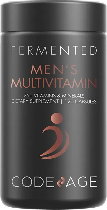 Codeage Men’s Daily Multivitamin, 25+ Vitamins & Minerals, Fermented, Organic Whole Foods ...