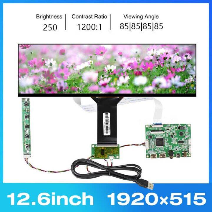 Hyte Y60 12.6 Inch IPS LCD NV126B5M-N41 Display 1920*515 Resistive Touch Screen EDP Controller ...