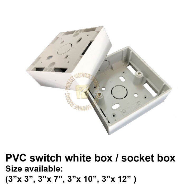 PVC switch white box socket box base box 3 x 3, 3 x 7, 3 x 10, 3 x 12 ...