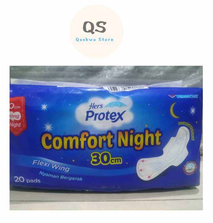 hers protex comfort night 30 cm 20 pad wings | Lazada Indonesia