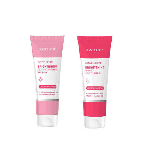 PAKET 2 Azarine Active Bright Day Moisturizer 20ml + Night Moisturizer ...