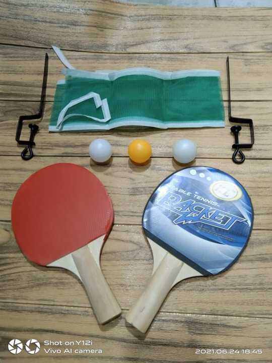 1 set alat main tenis meja bet raket tenis meja bolapimpong net tenis ...