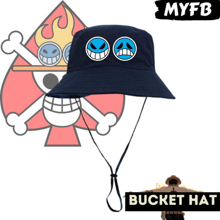 MYFB One Piece Bucket Hat Waway with Chord Ace hat inspired Embroid ...