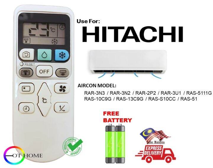 HITACHI Aircon Remote Control HI-09 HI-02 Replacement RAR-3N2 RAR-3N3 ...