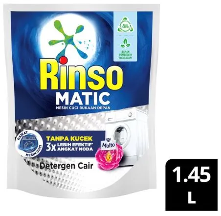 Rinso Matic Liquid Front Load + Molto / Detergent / Deterjen Sabun Cair ...