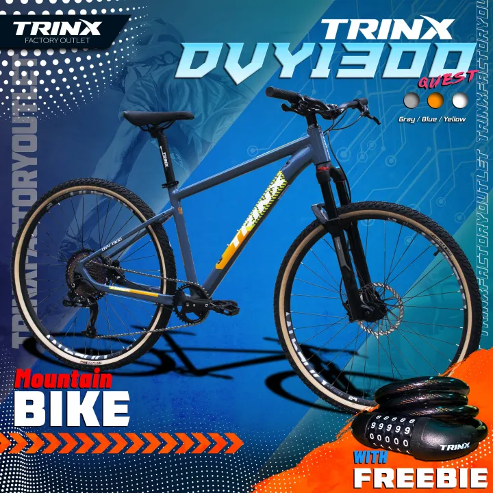 TRINX DVY 1300 QUEST HYDRAULIC BRAKE ALLOY MTB WITH FREEBIE (TRINX BIKE LOCK) | Lazada PH