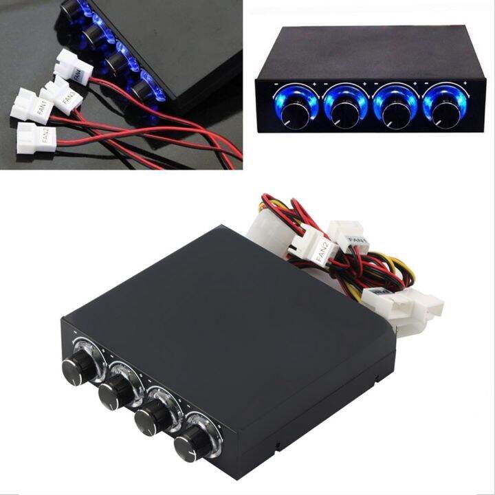 3.5inch Pc Hdd Cpu 4 Channel Fan Speed Controller Led Cooling Front ...