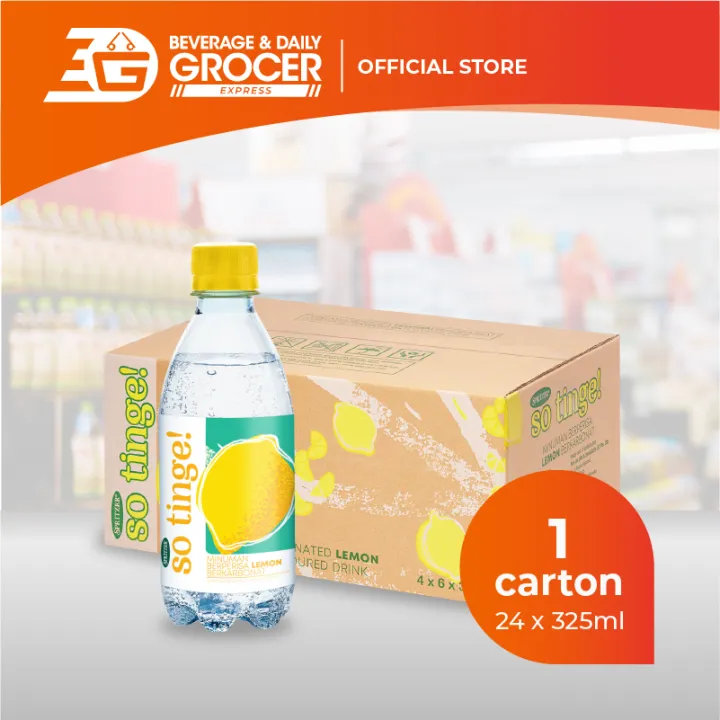 Spritzer So Tinge Carbonated Flavour Drink - Lemon ( 24 x 325ml ) 1 Carton | Lazada