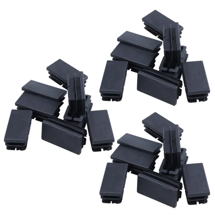 【Ready Stock&COD】24 Pcs Black Plastic Rectangular Blanking End Caps ...