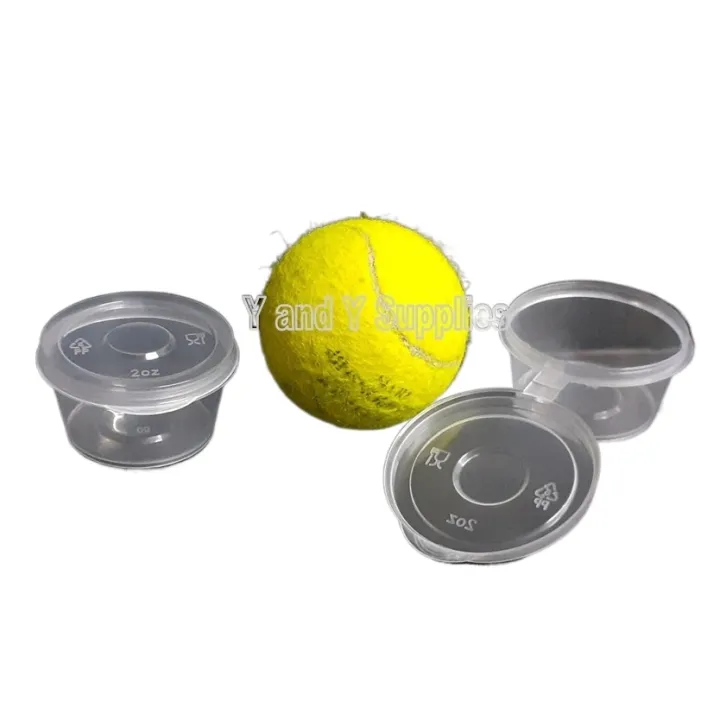 Hinge Cup Sauce Cup 2 oz (100 pieces!!!) Microwavable Hinged Cup ...