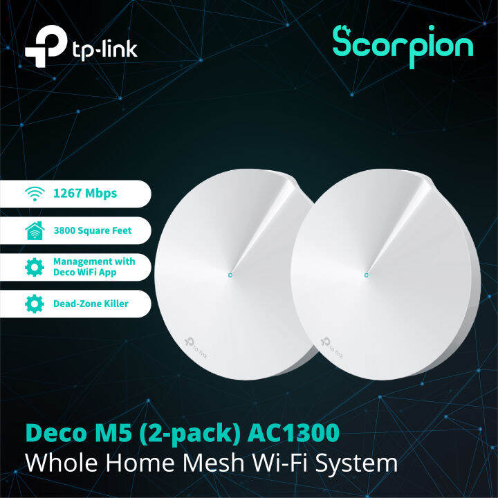 TP-Link Deco M5(2-pack) AC1300 Whole Home Mesh Wi-Fi System | Lazada