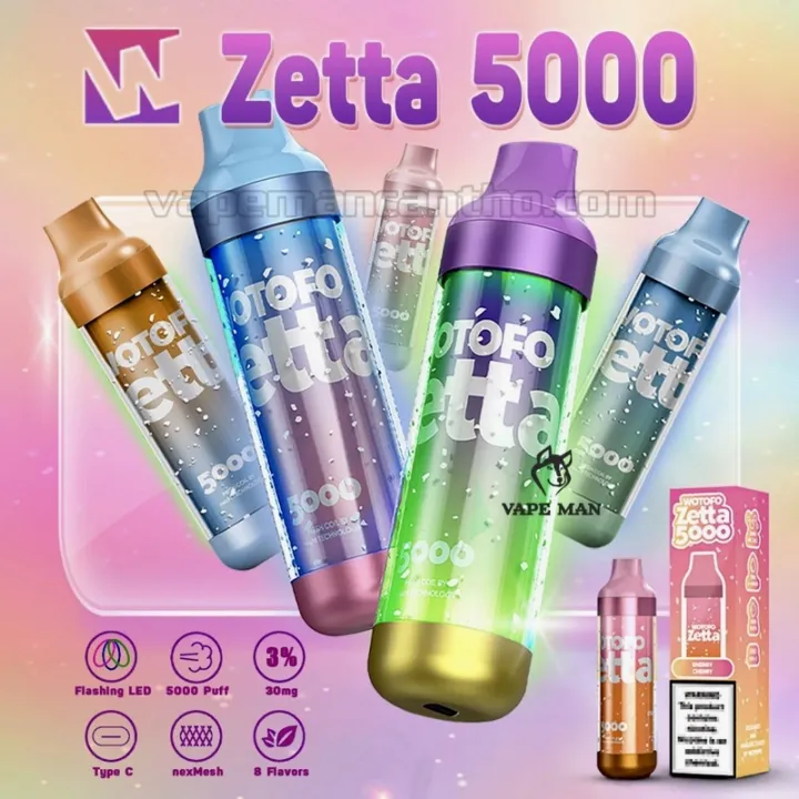 Wotofo Zetta 5k Puffs with Flashing LED Lights - Rechargeable ...