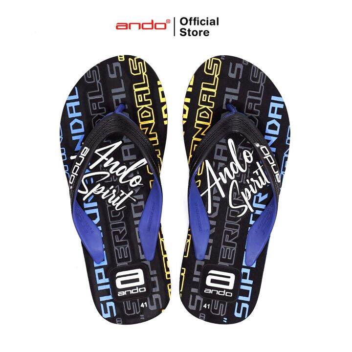 Ando Official Sandal Jepit Pulco Pria Dewasa - Hitam/Biru | Lazada ...