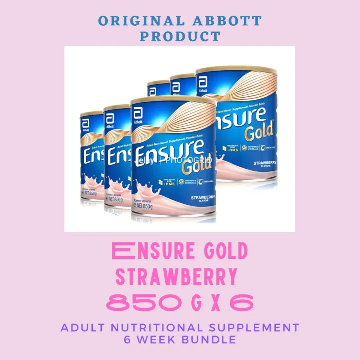 Ensure Gold HMB Strawberry Flavor 850 g x 6 (6 WEEK BUNDLE)! adult ...