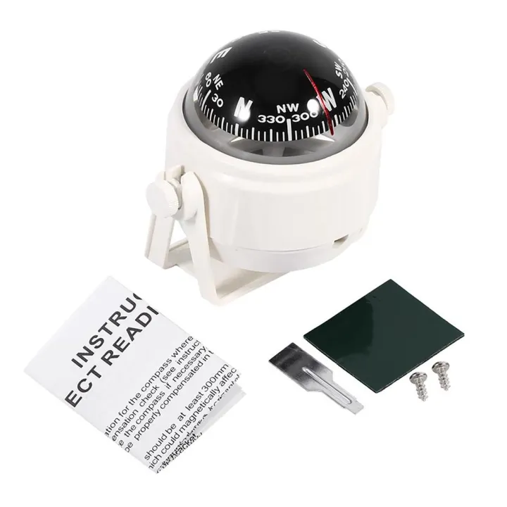 Digital Compass White Plastic Accurate with Bracket Adjustable Standing ...