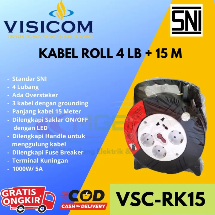 Kabel Roll Visicom 15 Meter 4 lubang oversteker Switch Original SNI ...