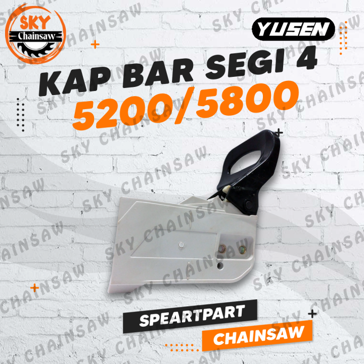 Sparepart Chainsaw 5200 5800 Kap/Cap Bar Segi 4 Petak/ Breaker senso Chainsaw mini putih Gergaji ...