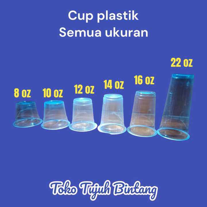 (semua ukuran) Gelas Cup Plastik Datar / gelas es teh / gelas es jus ...