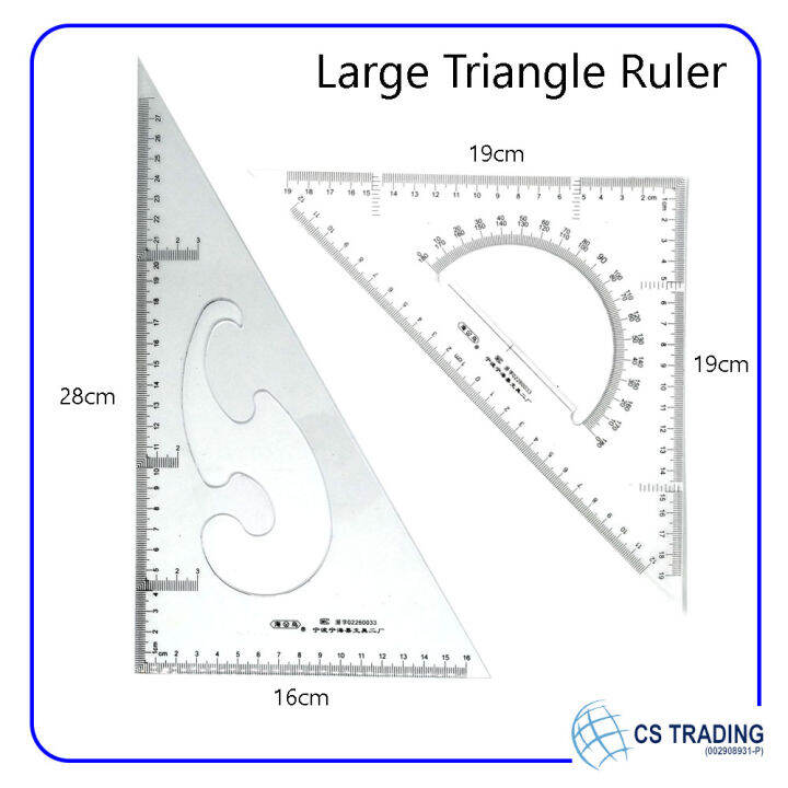 Giant Set Square (2 PCS/PKT) Triangle Ruler: 28cm & 16cm 30/60 Degree ...