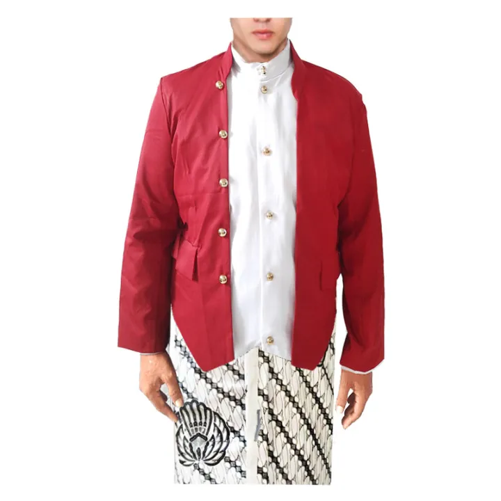 Beskap Hewes Merah Marun Jas Tradisional Jawa | Lazada Indonesia