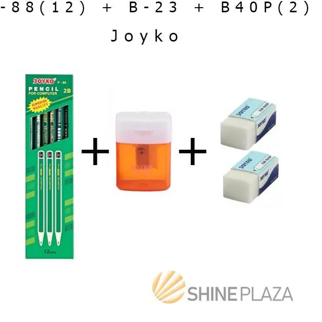 PAKET PENSIL 2B JOYKO P-88 + SERUTAN JOYKO B-23 + PENGHAPUS JOYKO ...