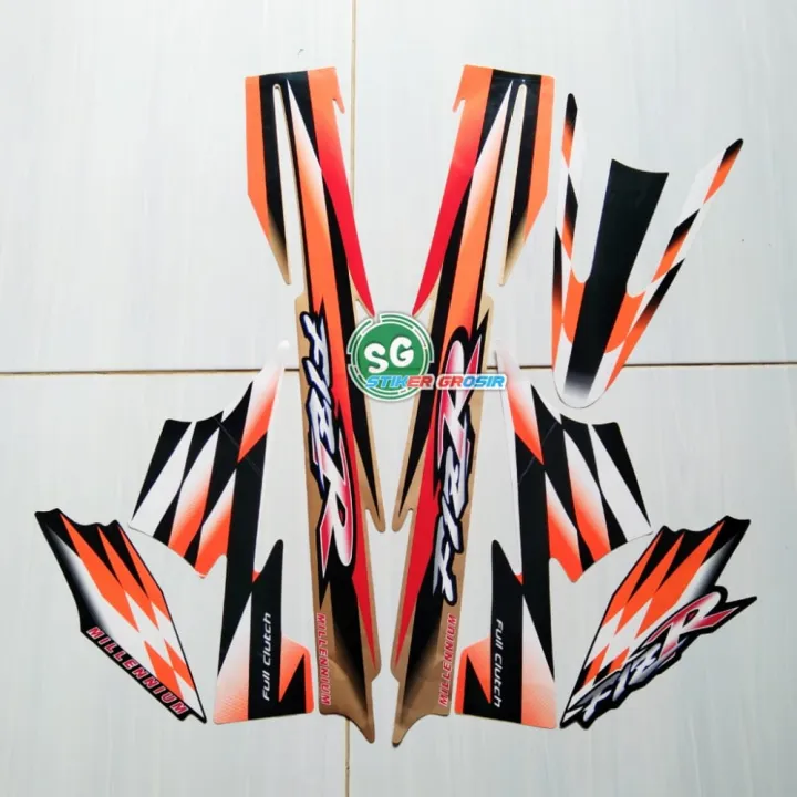 STIKER STRIPING STICKER LIST LES BODY F1ZR FIZ R MILENIUM ORANGE OREN ...