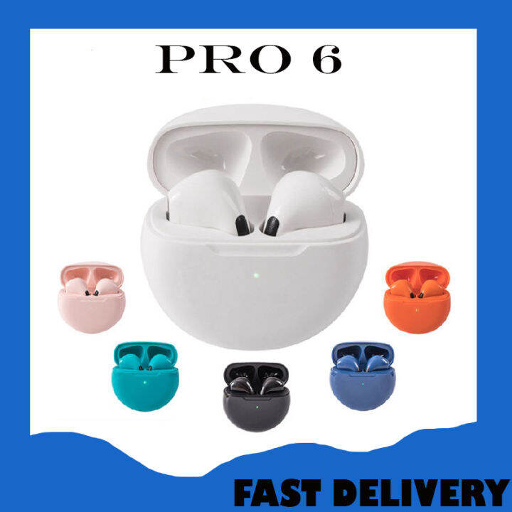 TWS Pro 6 Earphone Wireless Bluetooth Touch Control Stereo Headset ...