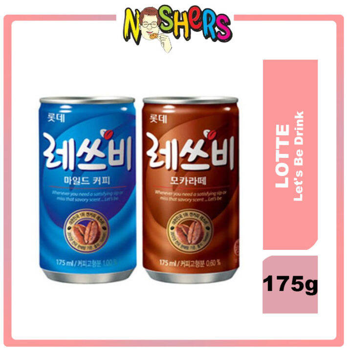 Noshers LOTTE Let's Be Mocha Latte & Mild Korean Coffee Drink 175ml | Lazada PH