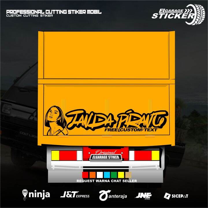 Stiker pintu belakang truk janda pirang cutting stiker belakang bak truk custom | Lazada Indonesia