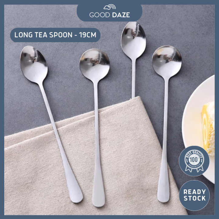 【GOOD DAZE】Stainless Steel Tea Spoon Dessert Spoon Coffee Stirring Oval ...