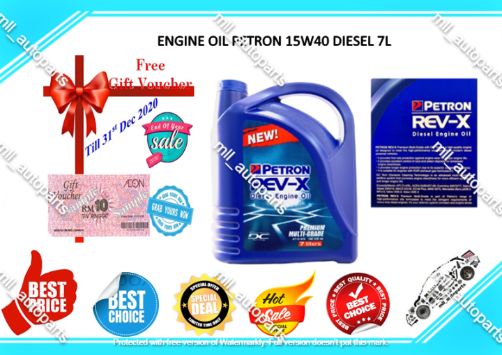 PETRON REV-X PREMIUM MULTIGRADE 15W40 API CI-4/SL MINYAK ENJIN DIESEL ...