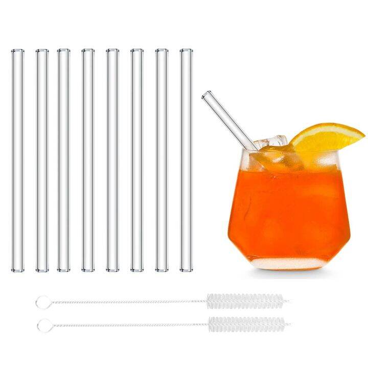 6'' Short Glass Drinking Straws Mini Reusable Eco-friendly Glass Straws ...