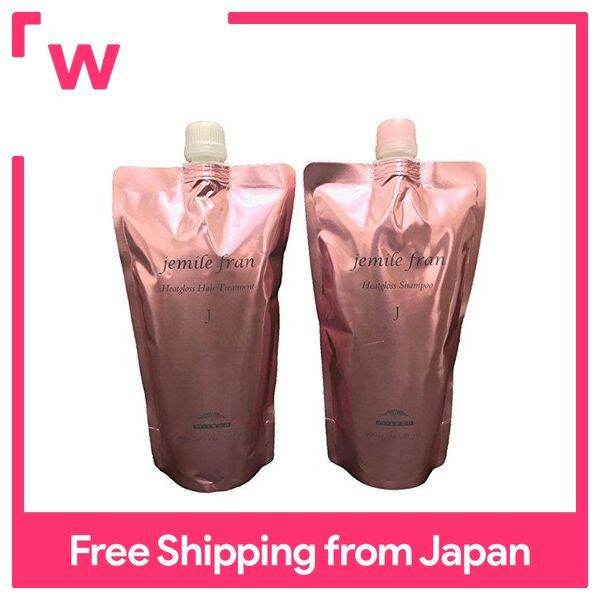 Milbon jemile fran Heat Gloss Shampoo J 400ml + Hair Treatment J 400g ...