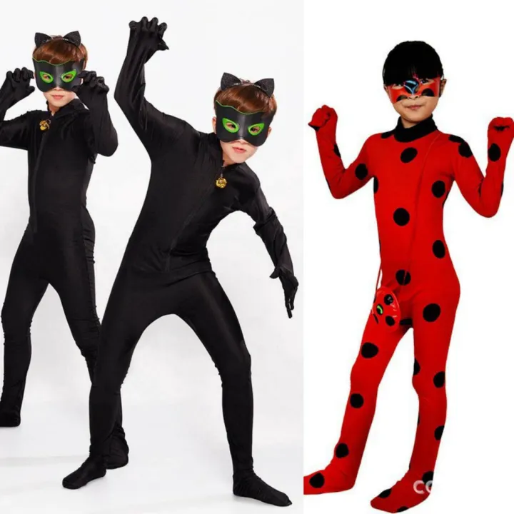⊿ชุดmiraculous ladybug ชุดคอสเพลย์แมวดํา ชุดเลดี้บั้กเด็กผู้หญิง ชุด ...