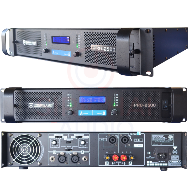 เครื่องขยายเสียง PROEUROTECH รุ่น PRO2500 หน้าจอDIGITAL รุ่นใหม่ล่าสุด เพาเวอร์แอมป์ PRO-2500 ...