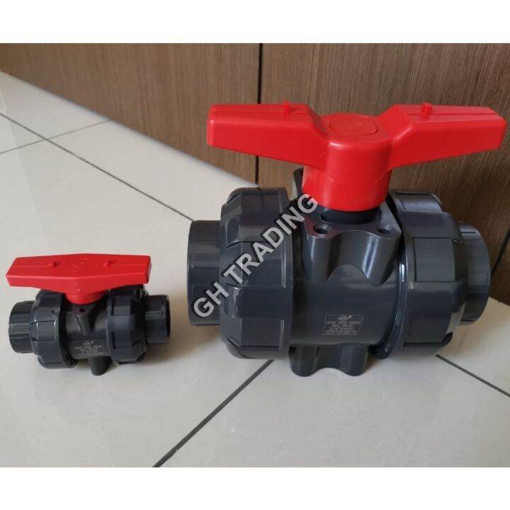 PVC Double Union Ball Valve Sch 80 [Taiwan Brand] / Ball Valve PVC True Union Pipe Fitting 1/2 ...