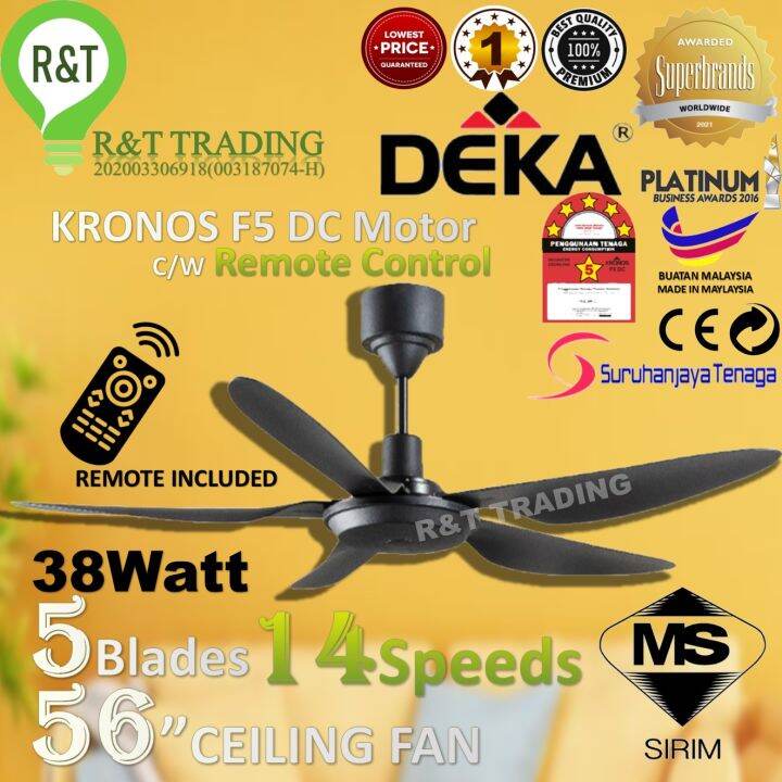 DEKA KRONOS [F5 DC] with Remote Control 56"Ceiling Fan-5Blades/DC Motor ...