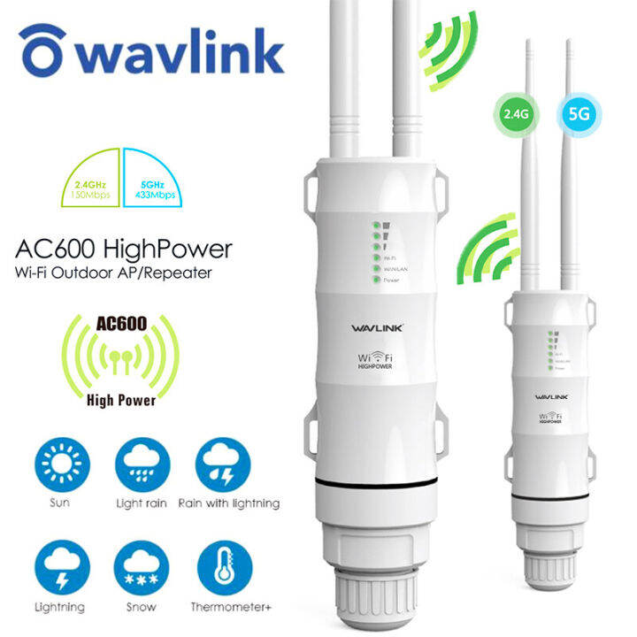 อุปกรณ์ขยายสัญญาณไวไฟ Access Point Outdoor Wavlink AC-600 ขนาด 1000 mW ...