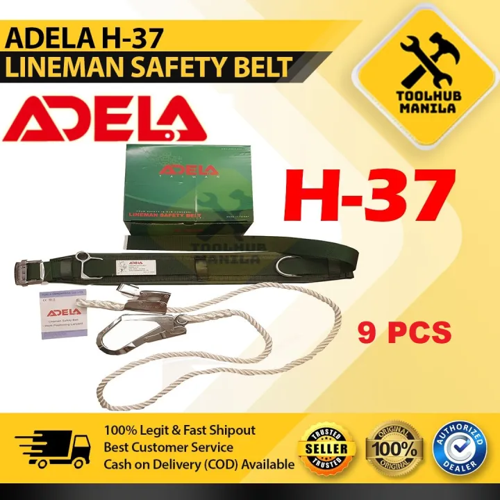 9PCS ADELA H37 H-37 Lineman Safety Belt (Made in Taiwan) | Lazada PH