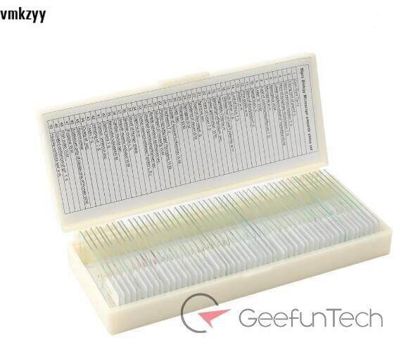 50 pcs Biology Prepared Microscope Glass Slides Lab Specimens Basic ...
