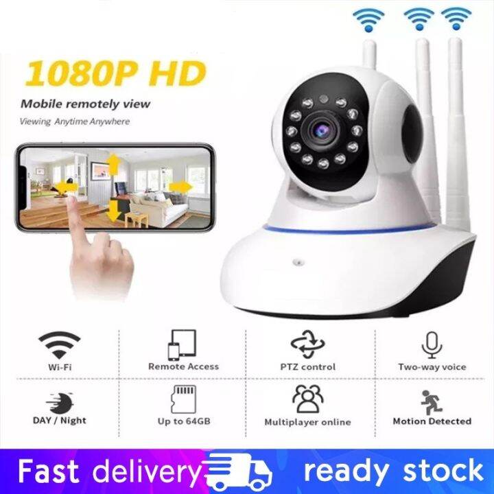 V380 Pro Ip Camera Connect To Cellphone And Triple Antenna Wifi Indoor ...