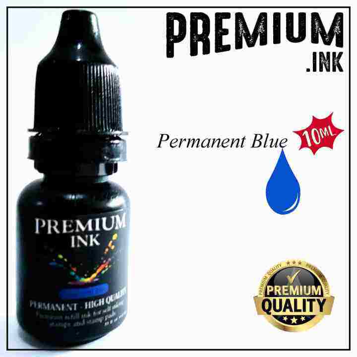 Tinta Stempel Kemasan/Produk Permanen 10ML Warna Biru High Quality ...