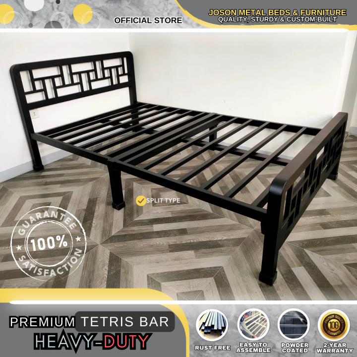 Premium Tetris Metal Bed Frame, Heavy Duty Frame, Available in Single size, Double size, Family ...