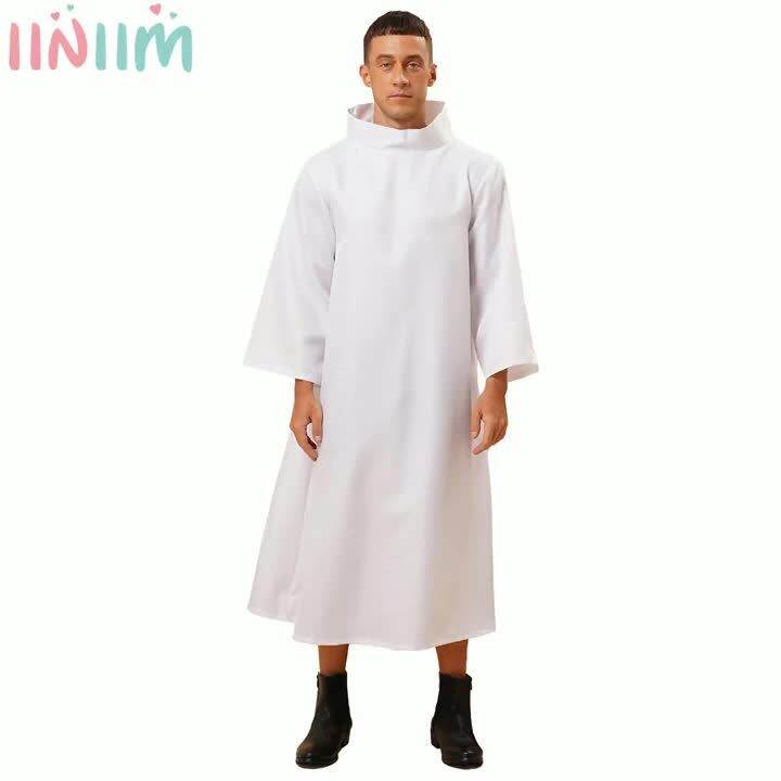 Mens Clergy Arabian Priest Role Play Robe Halloween Theme Party Cosplay ...
