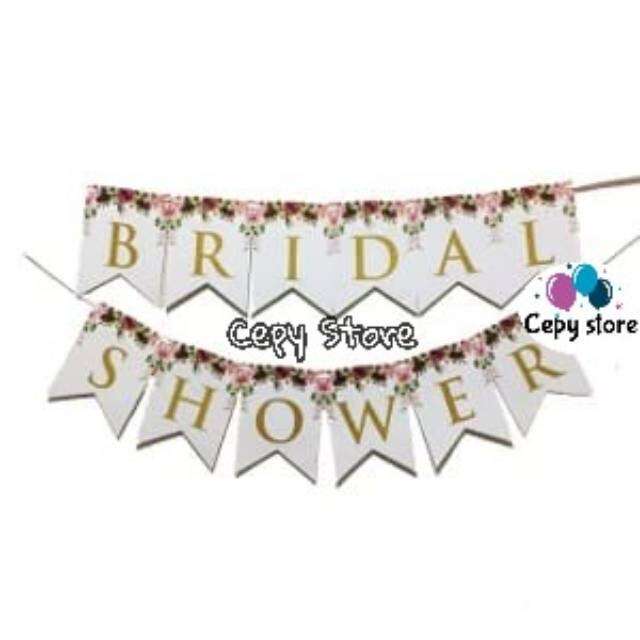 Banner Bridal Shower / Bunting Flag Bridal Shower Motif Bunga | Lazada ...